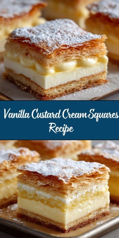 Vanilla Custard Cream Squares Recipe - Irresistible Dessert Delight