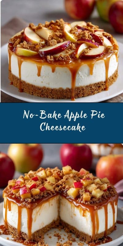 No-Bake Apple Pie Cheesecake Recipe - Creamy & Delicious